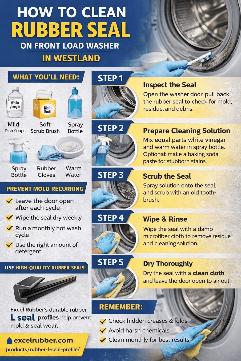How to Clean Rubber Seal on Front Load Washer | Westland